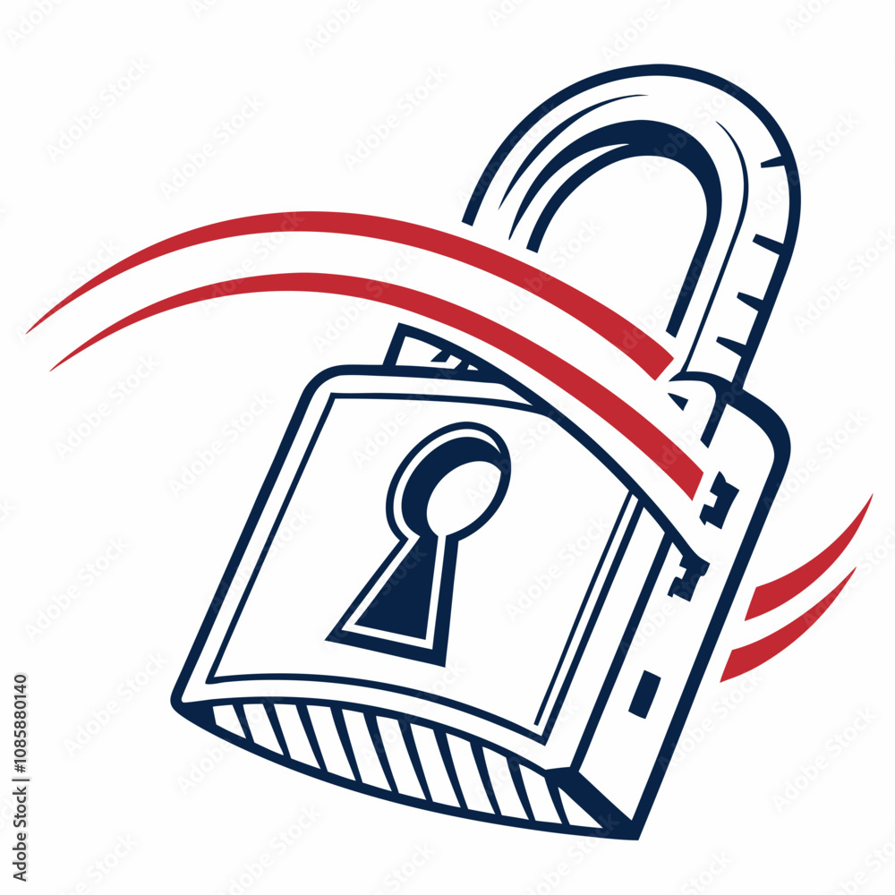 Lock and Key Icon, Bell Icon Vector Illustration, Secure Lock Symbol ...