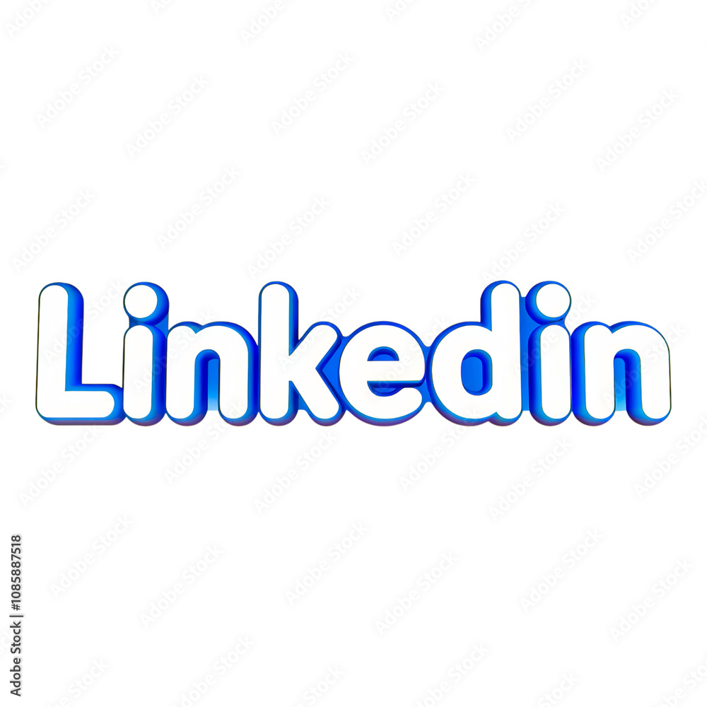 linkedin text logo plain white front view isolated on transparent png ...