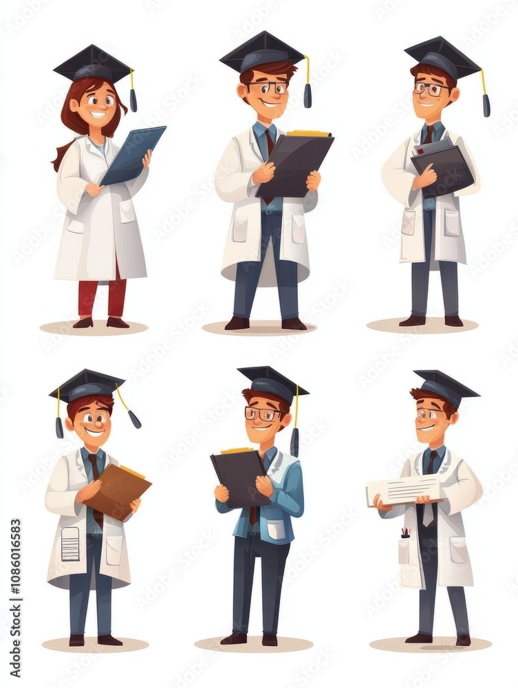 Master of Engineering management isolated cartoon vector illustrations ...