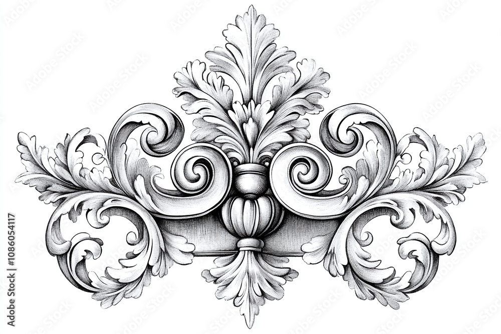 Coloring page of victorian ornamental border with flourishes and ...