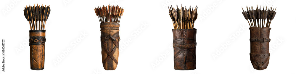 Quiver with arrows isolated on transparent background, Set of Stock ...