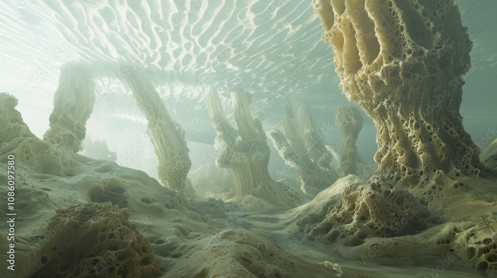 ภาพถ่าย Stock Prehistoric Underwater World: Cambrian Era with ...