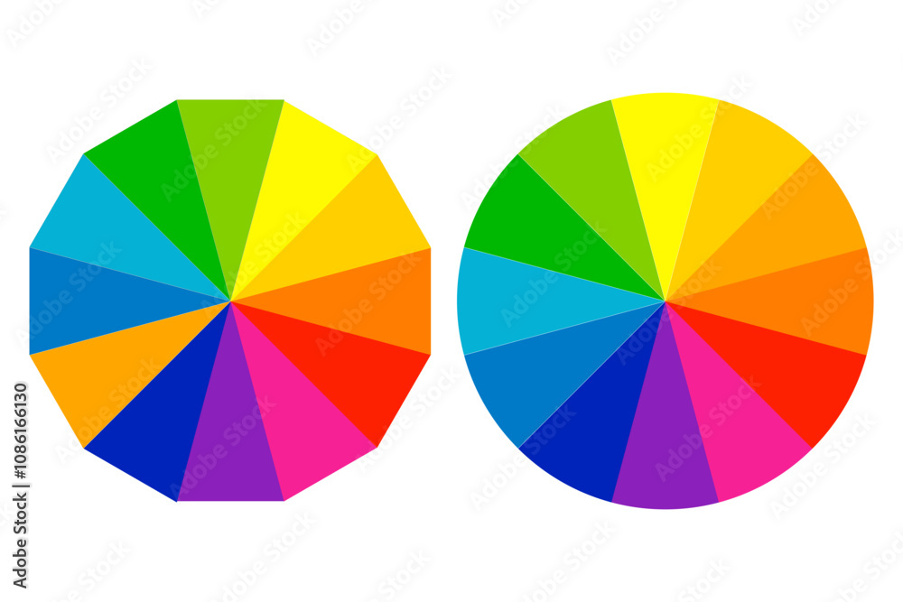 Twelve part RYB (red, yellow, blue; this color system is used by ...