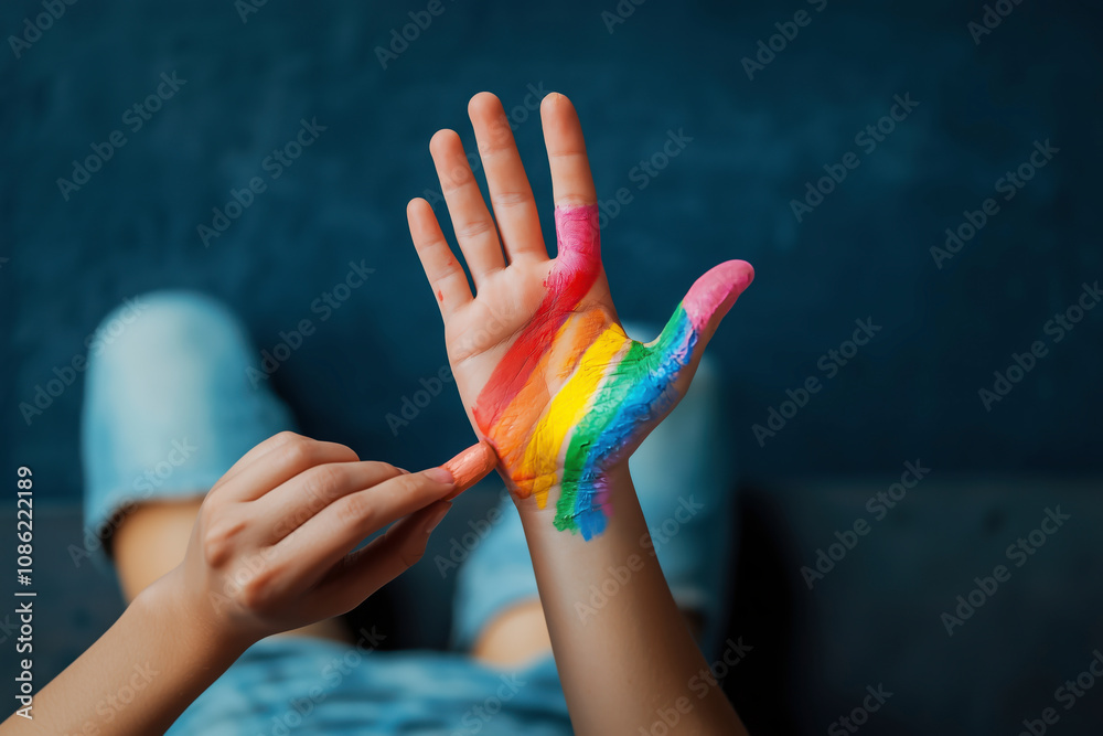Rainbow Painted Hand: A Symbol of Pride and Love - LGBTIQ+ LGBTQ+ ...