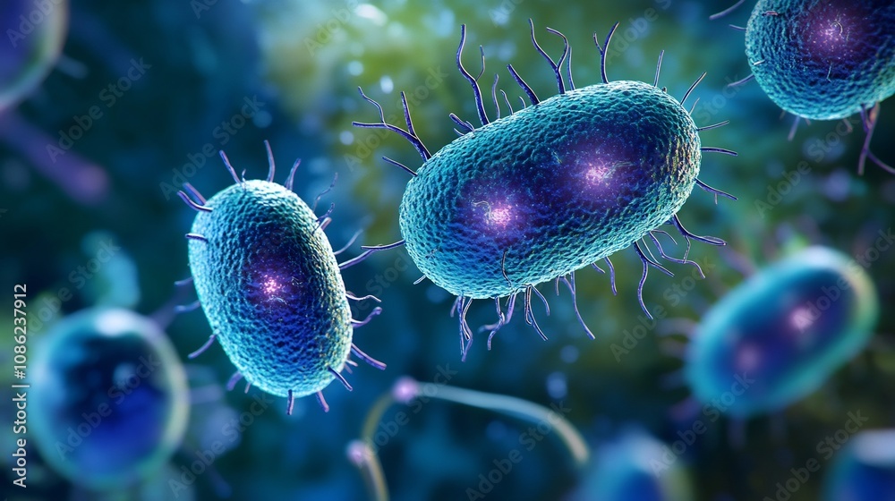 Binary fission prokaryotic cells shown in a modern microbiology ...