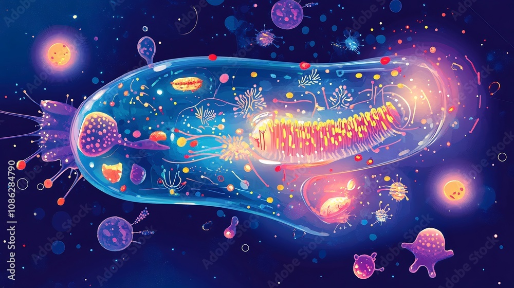 Cellular respiration energy conversion depicted in a modern zoology ...