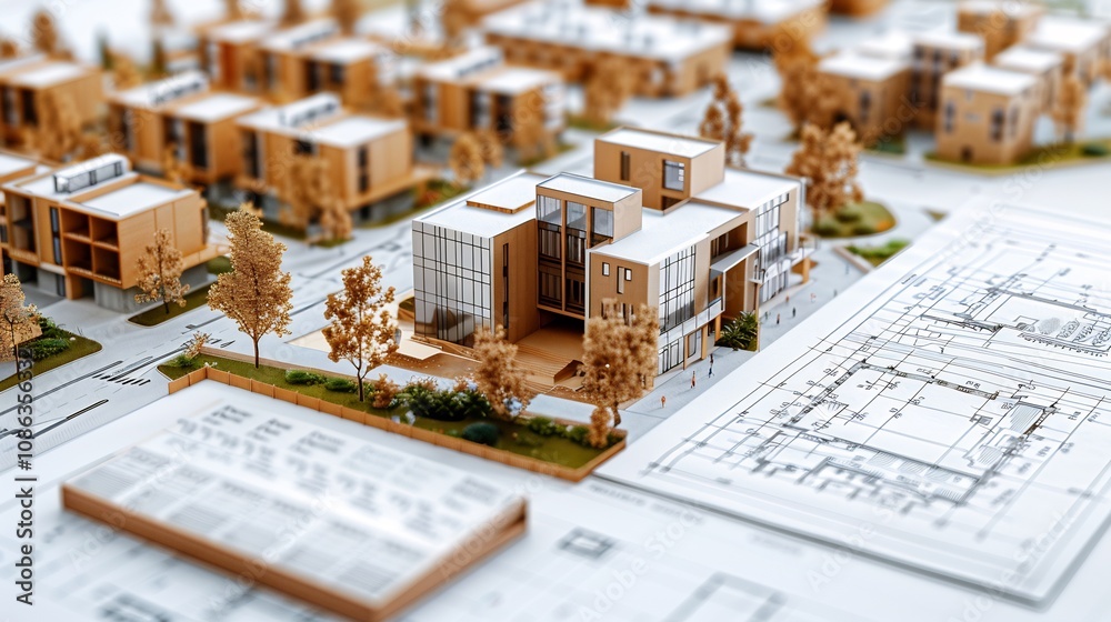 Detailed technical drawings of modern urban planning highlighting ...