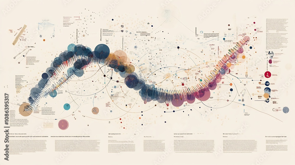 Genetic code protein synthesis illustrated in a detailed biology chart ...