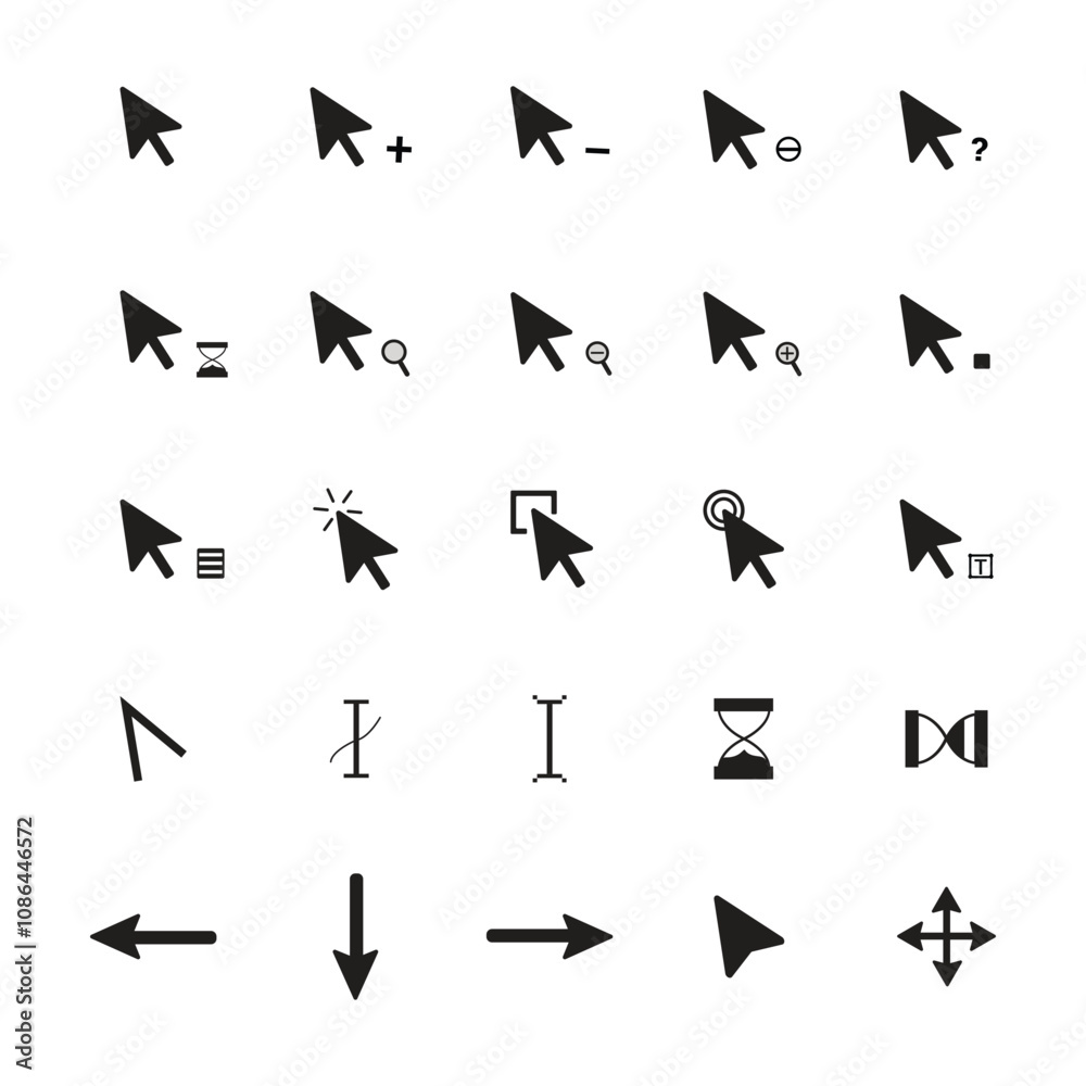 Customize Your Desktop with Mouse Cursor Sets Stock Vector | Adobe Stock