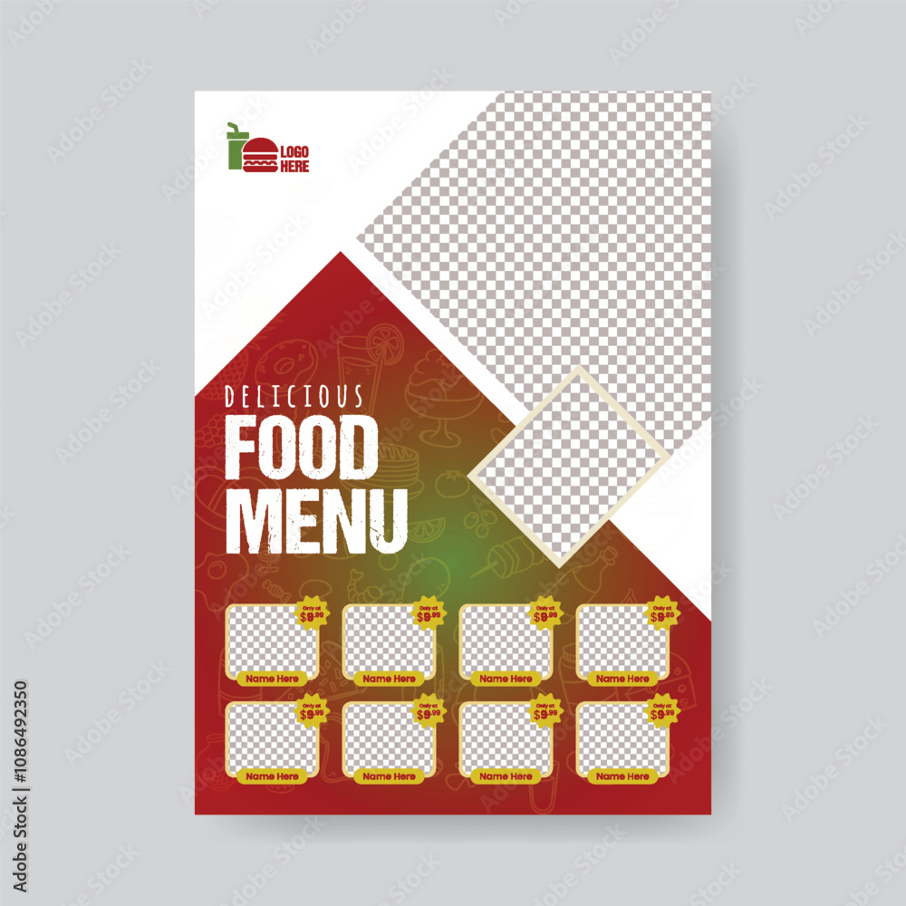A4 size print ready Restaurant fast food menu Design Template, Food ...