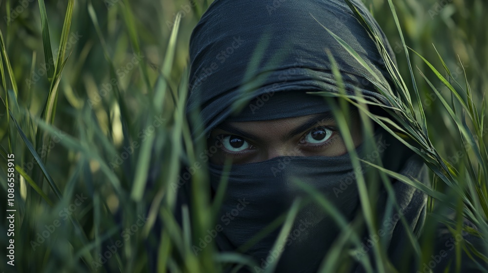 An empty scene featuring blank mockup template filled with a hidden ...