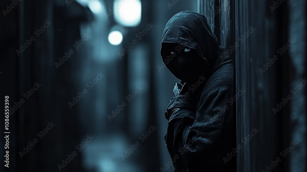 An empty scene featuring blank mockup template filled with a shadowy ...