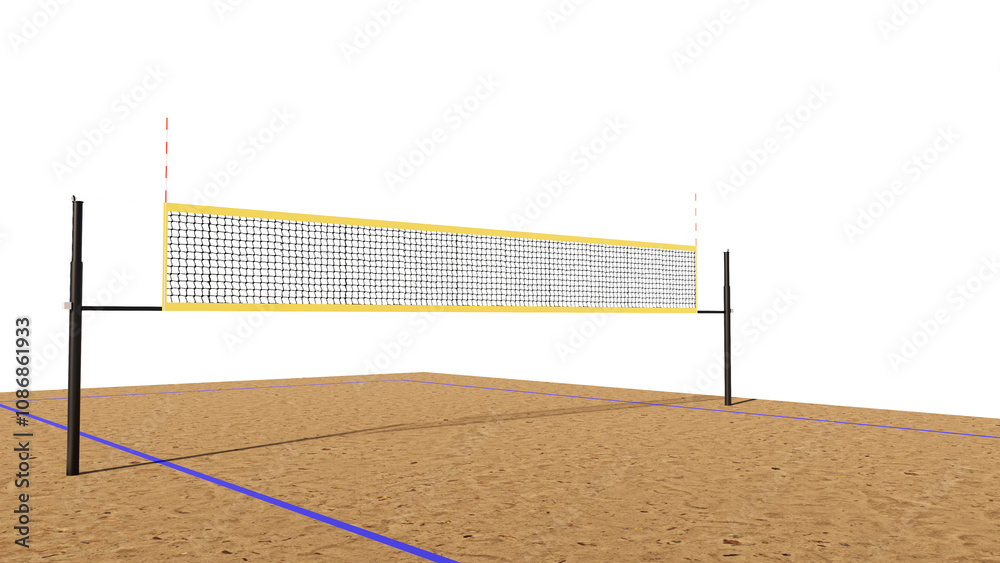 Net beach volleyball court illustration isolated on transparent ...