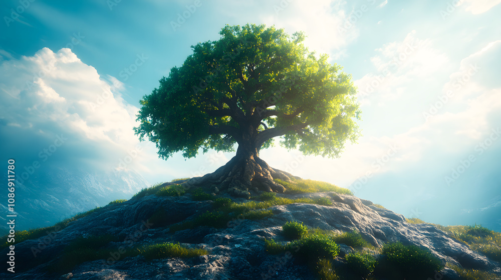 Beautiful tree of life, sacred symbol. Individuality, prosperity and ...