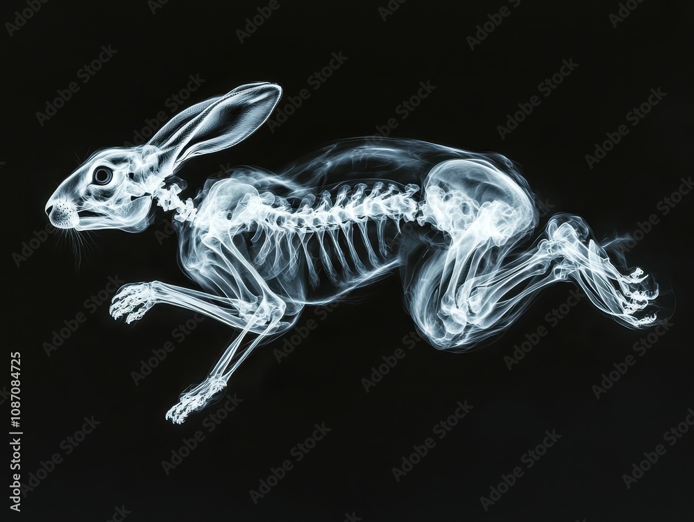 X-ray of a Running Rabbit Revealing Intricate Skeletal Structure ...