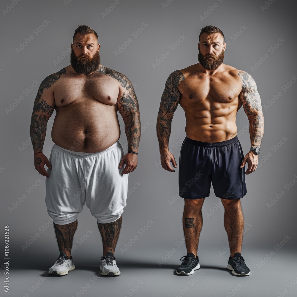 Contrasting Body Types in Identical Attire, showcasing the diversity of ...