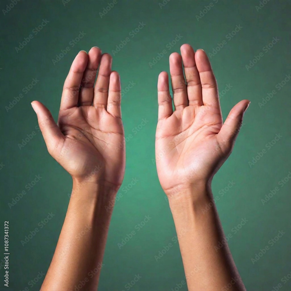A high-resolution ultrarealistic photo features two hands extended ...