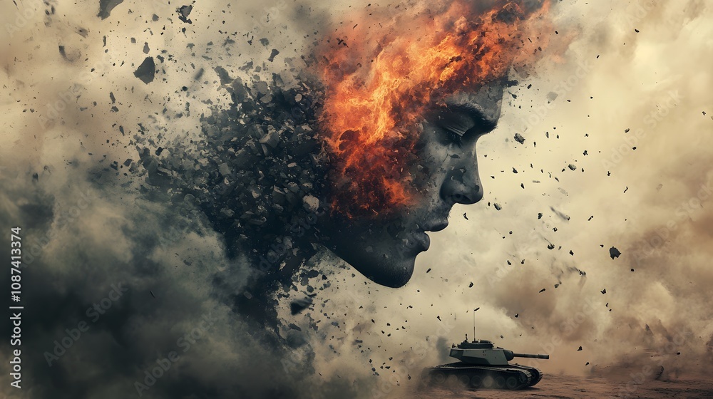 Powerful Conceptual Art Depicting the Turmoil of War with a Fragmented ...