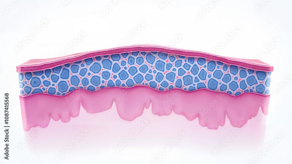 Educational Medical Illustration of Simple Squamous Epithelial Tissue ...