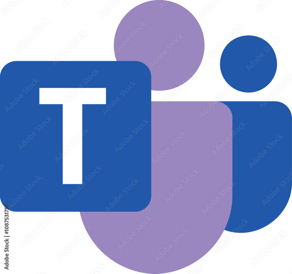 microsoft teams logo icon, isolated icon of social network of video ...