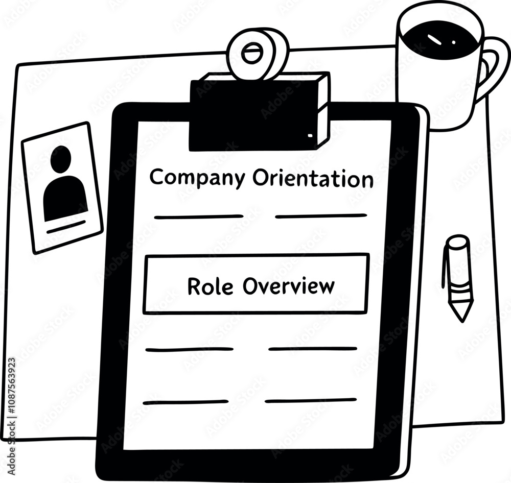 Onboarding Checklist – Represents employee training, induction, or ...