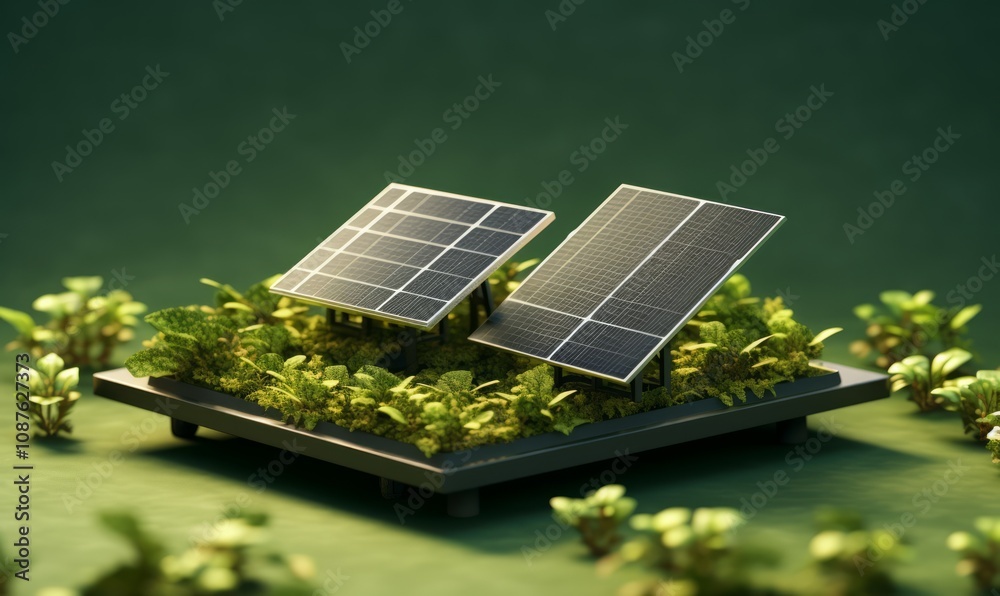 Exploring Brutalist 3D Solar Panel Miniature Sculptures in Nature Stock ...
