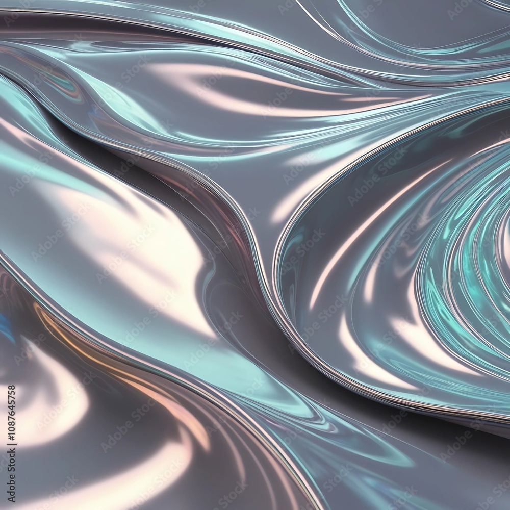 Swirling metallic textures with a reflective sheen and smooth curves in ...