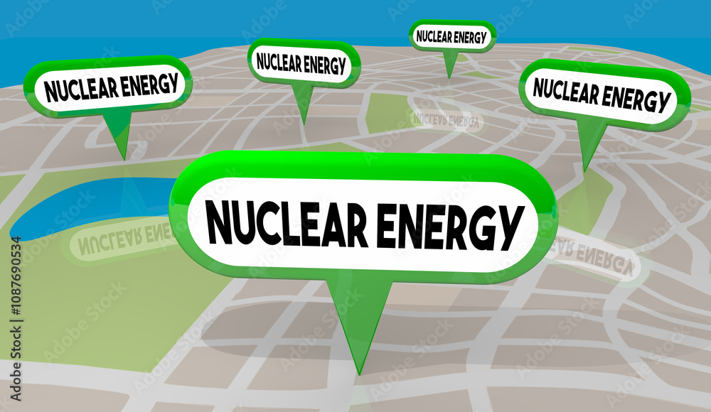 Nuclear Energy Pins on Map Power Plant Locations New Construction ...