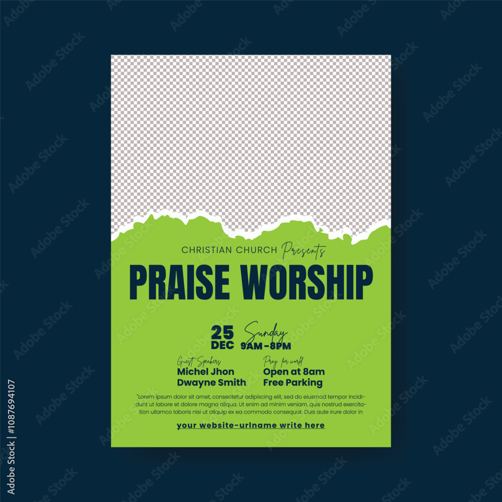 editable Church worship conference a4 size print ready flyer or poster ...