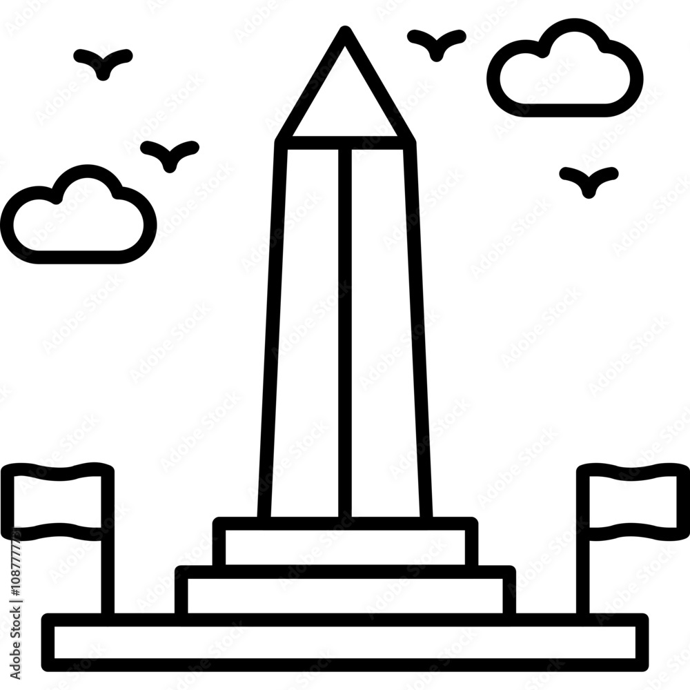Washington Monument Icon Stock Vector | Adobe Stock