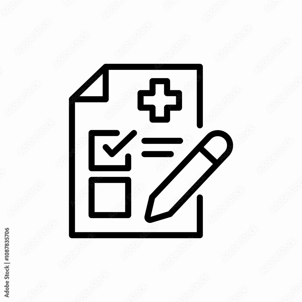 medical check list icon sign vector Stock Vector | Adobe Stock