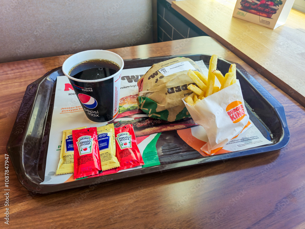 Czerlejno, Poland - October 12, 2024: Burger King Menu with Pepsi ...