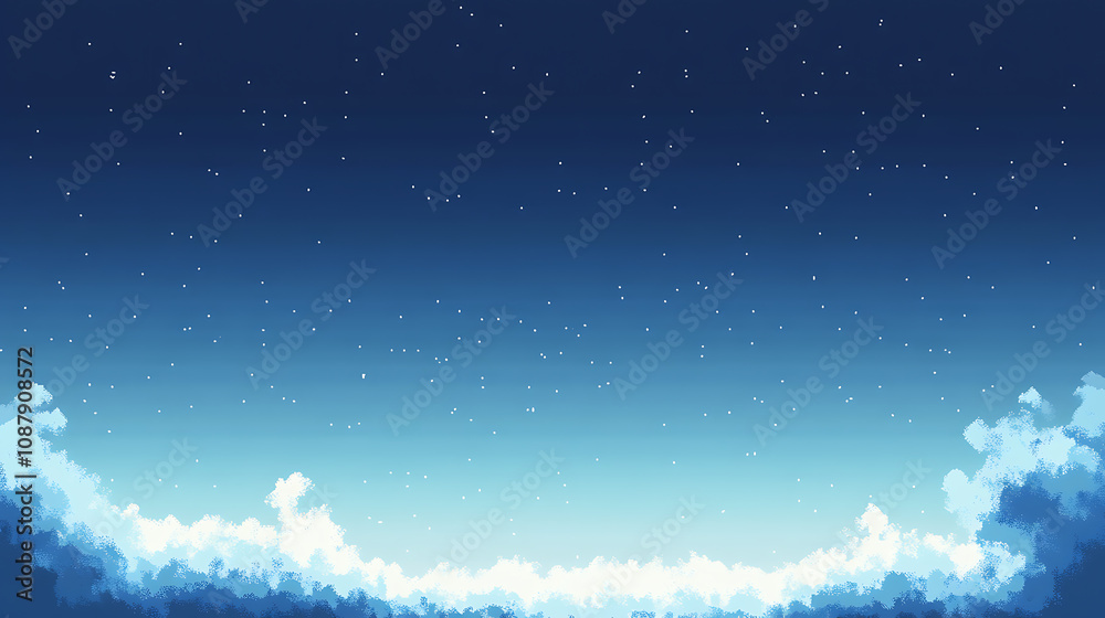 8bit pixel art background, gradient blue and white, underwater Stock ...
