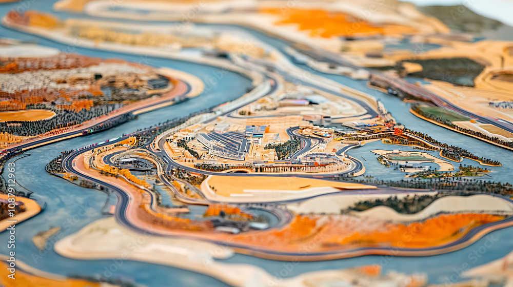 The Formula One racing track map of Yas Marina Circuit in Abu Dhabi ...