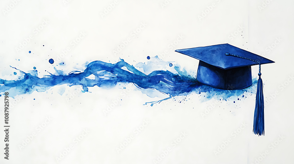 Transitioning from left to right, the graduation cap is depicted with ...