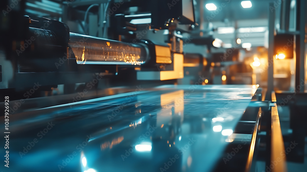 Large format digital inkjet printer in action wide printing machine ...