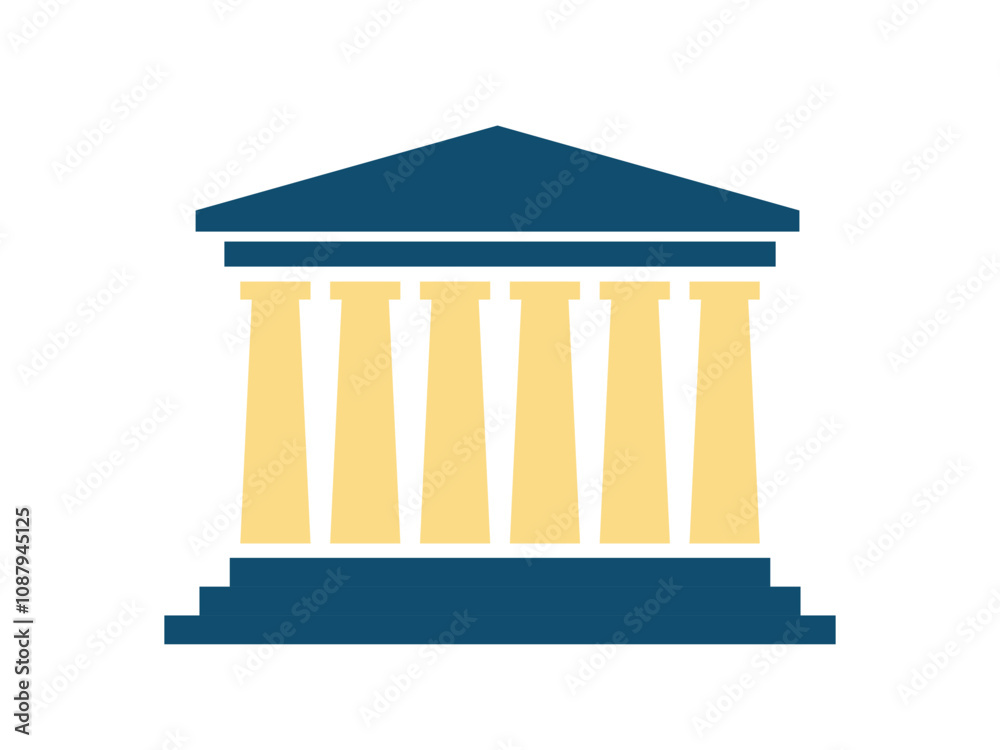 Six pillars diagram Clipart image isolated on white background. Stock ...