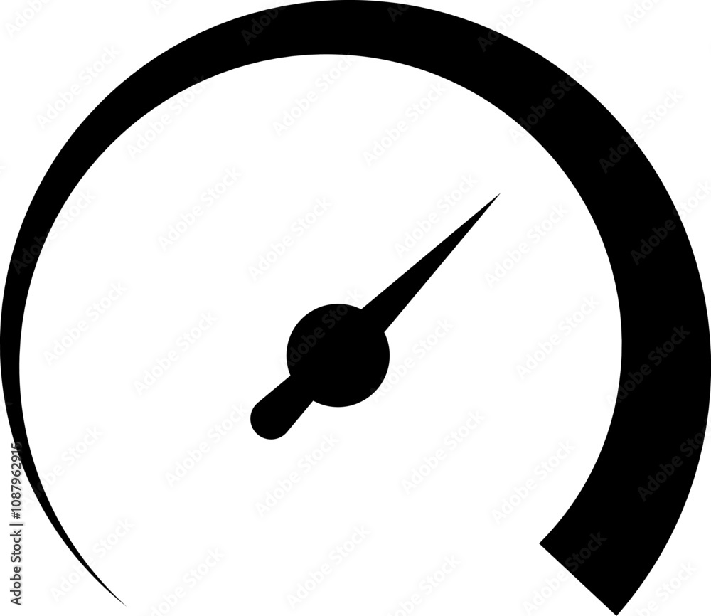 Speedometer Vector Icon Dashboard Indicator Gauge Scale Tachometer Icon Isolated Car Speed