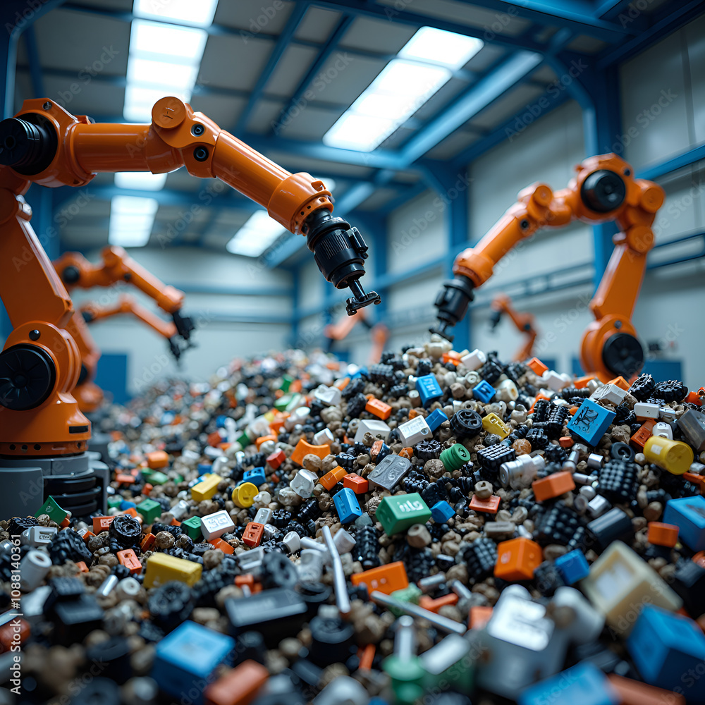 Automated robots in action transforming waste into resources in a high ...