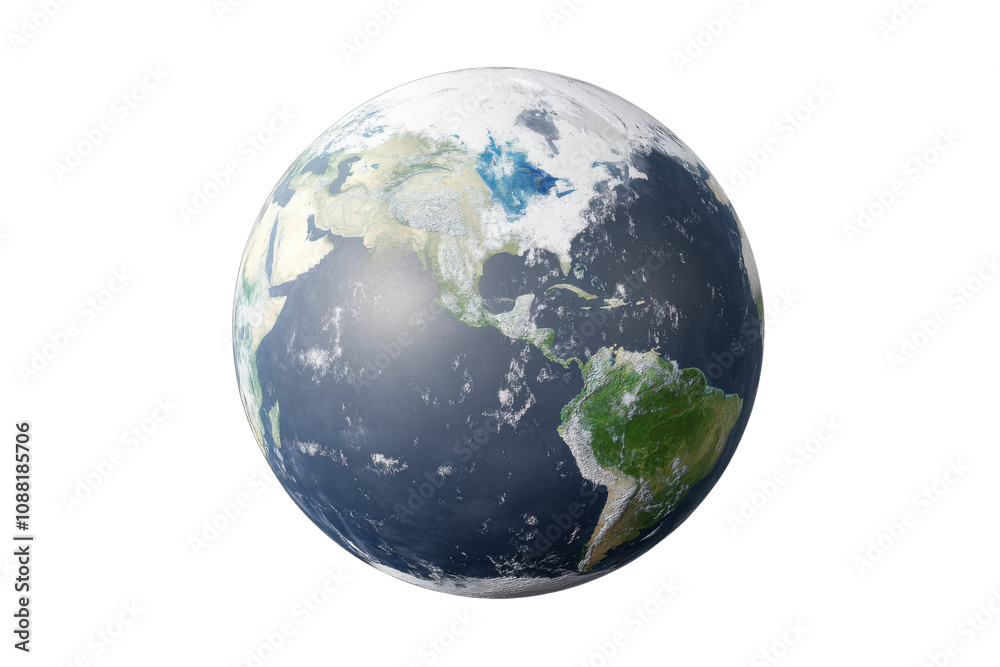 Realistic earth globe with transparent background in PNG style for ...