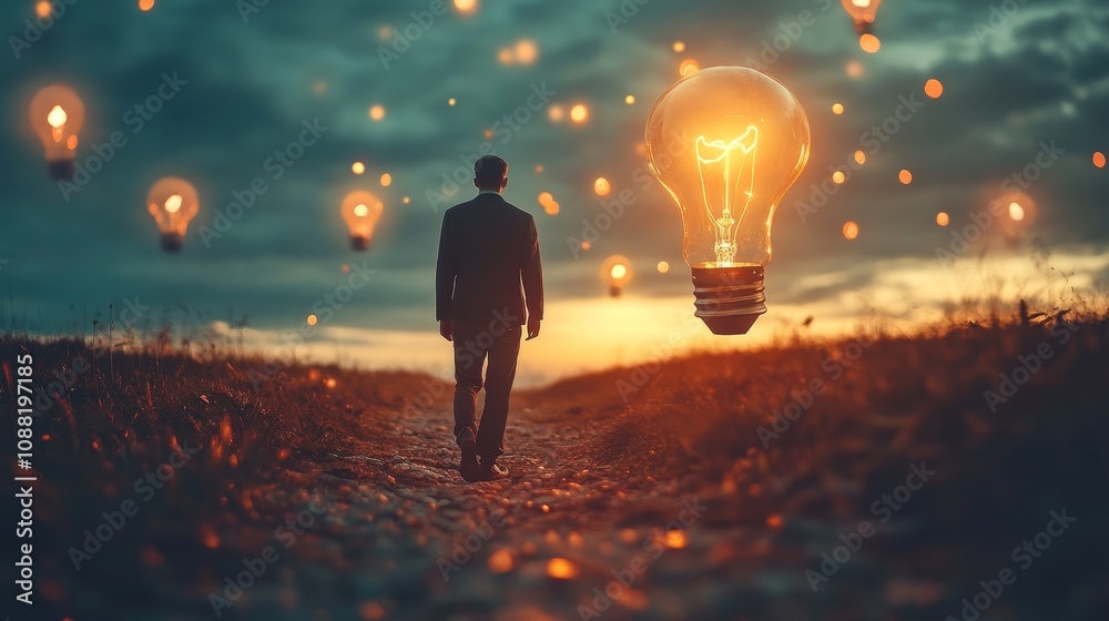 Dynamic portrayal of a growing entrepreneur, symbolizing personal ...