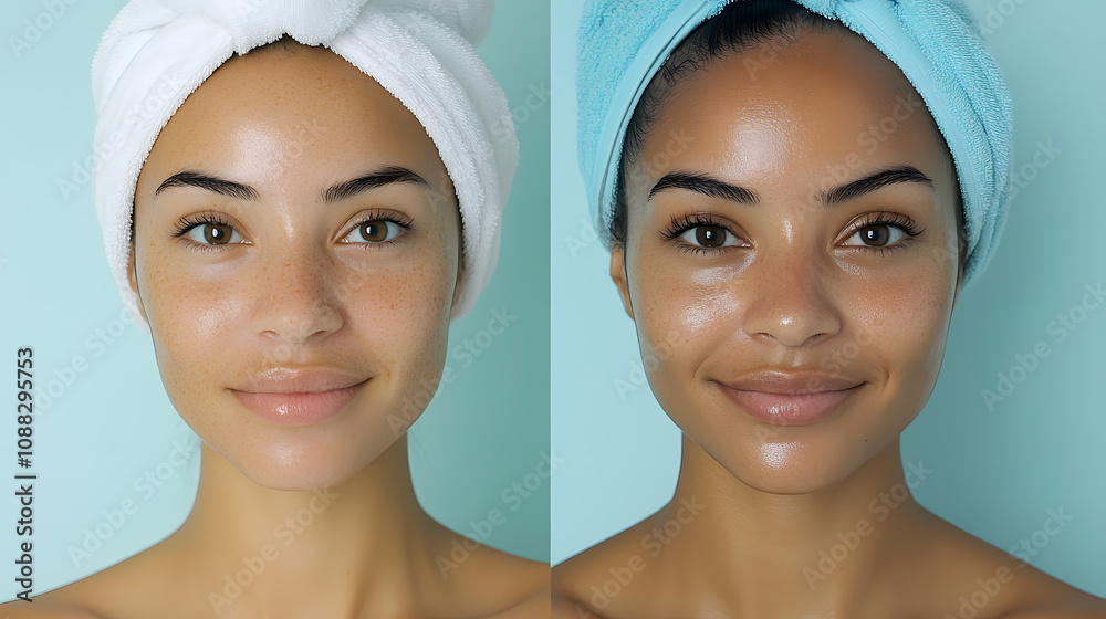 Visual progress of melasma improvement through laser treatment, with ...