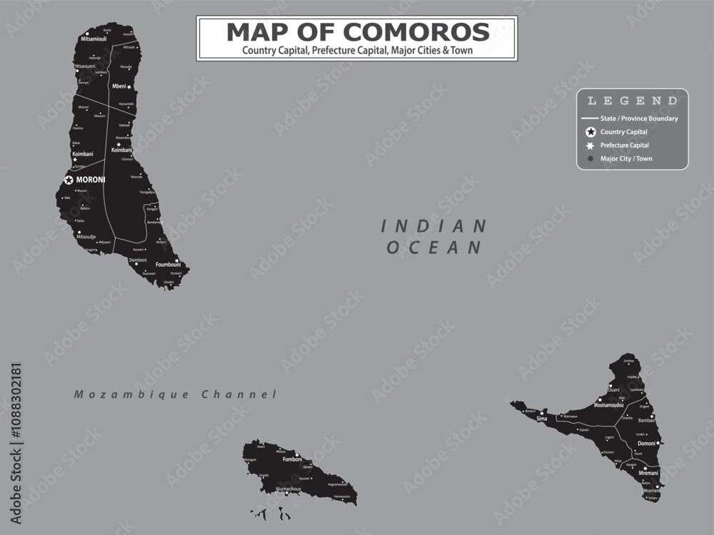 African Countries Geography Political map. Political map of country ...