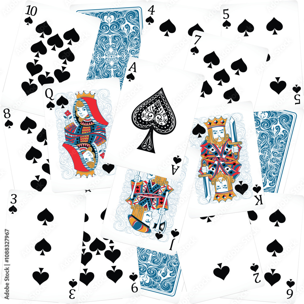 seamless pattern with Playing cards are a collection of playing cards ...