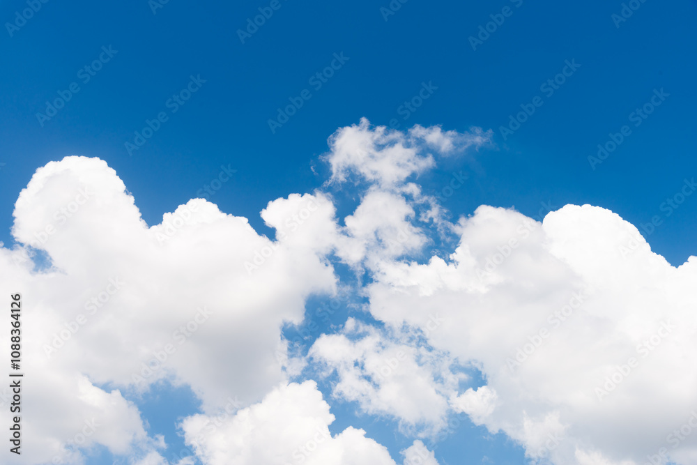 Cumulus clouds above a vibrant blue sky nature photography outdoor ...