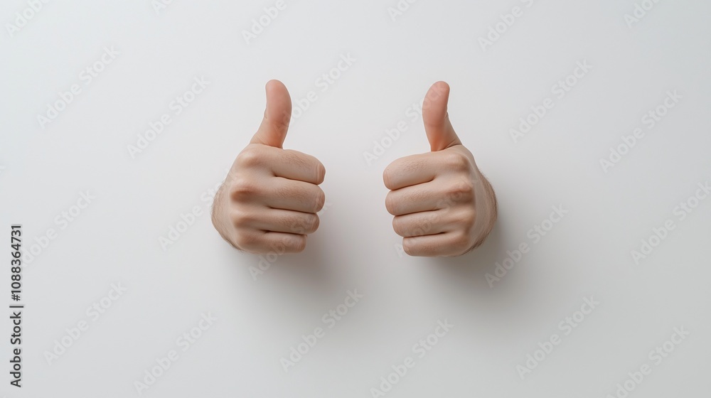 thumbs up gesture of appreciation for high quality work, positive ...