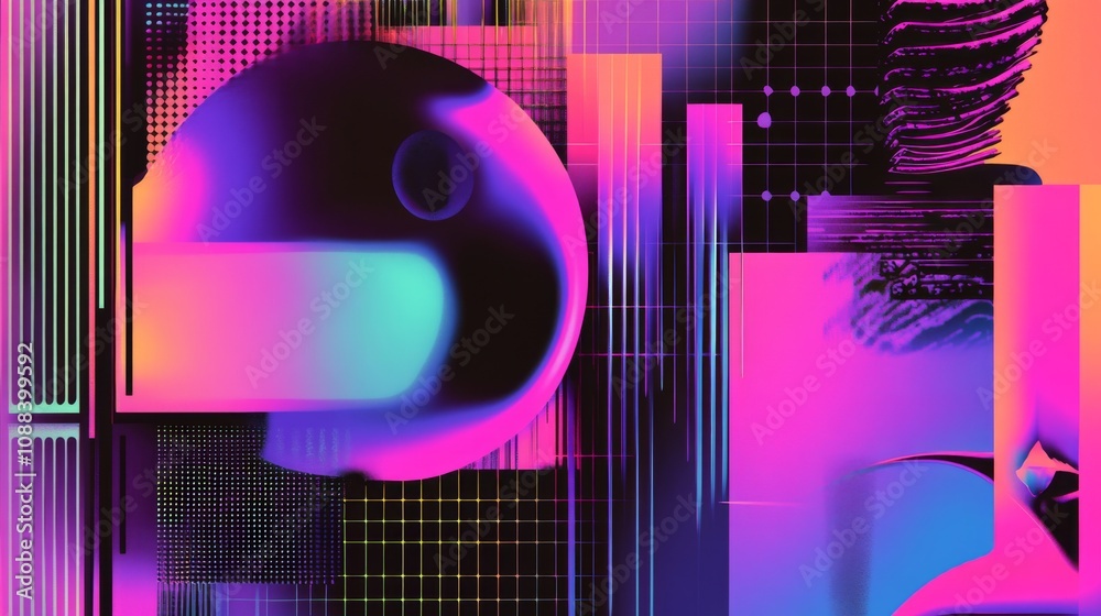 Techno Banner Layout in 2000s Rave Aesthetic with Retro Y2K Poster ...