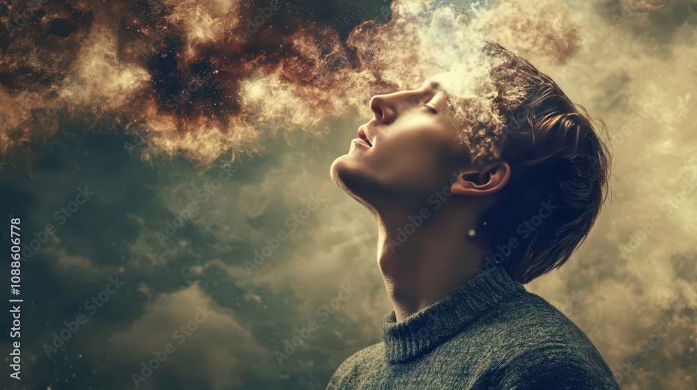 Obsessive compulsive disorder awareness concept with abstract mental ...