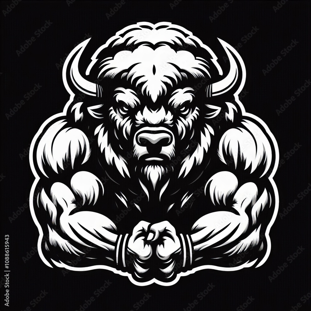 Bison Mighty A heavy robust font with strong lines symbolizing t Stock ...