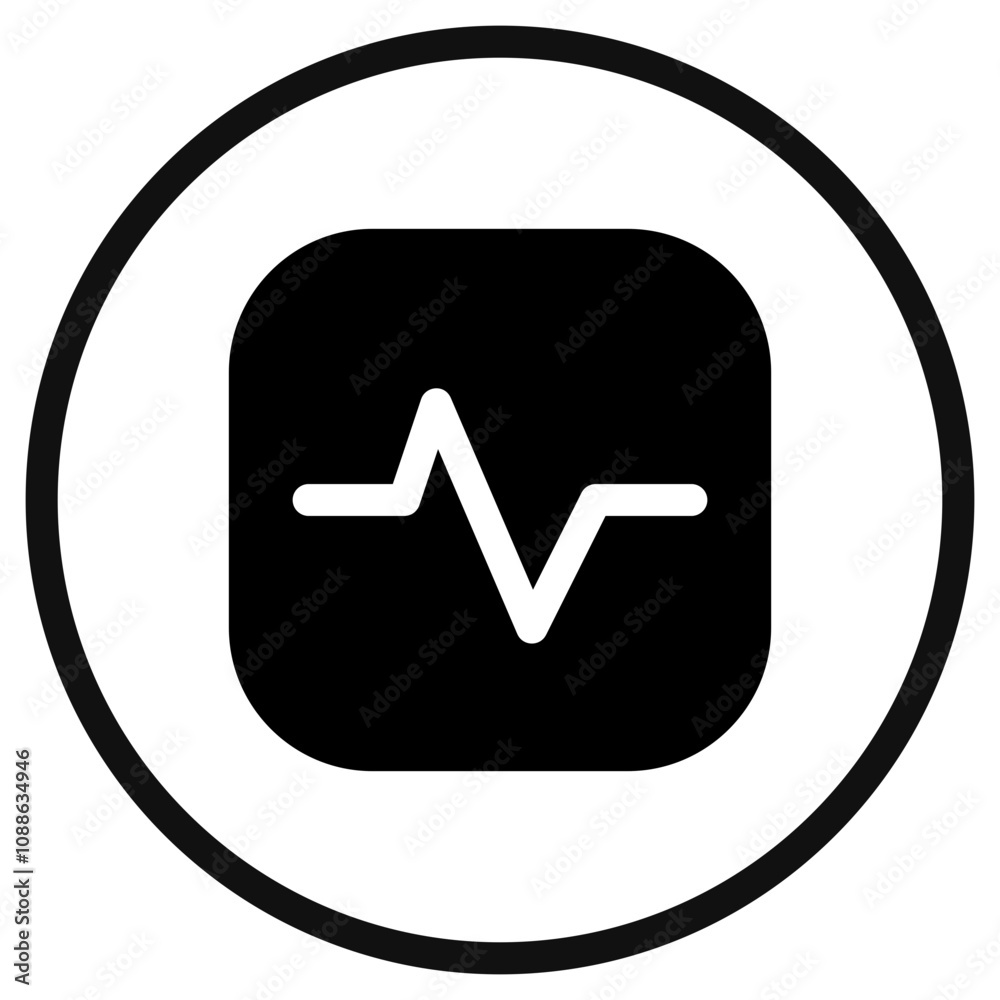Editable vector heartbeat system status icon. Part of a big icon set ...